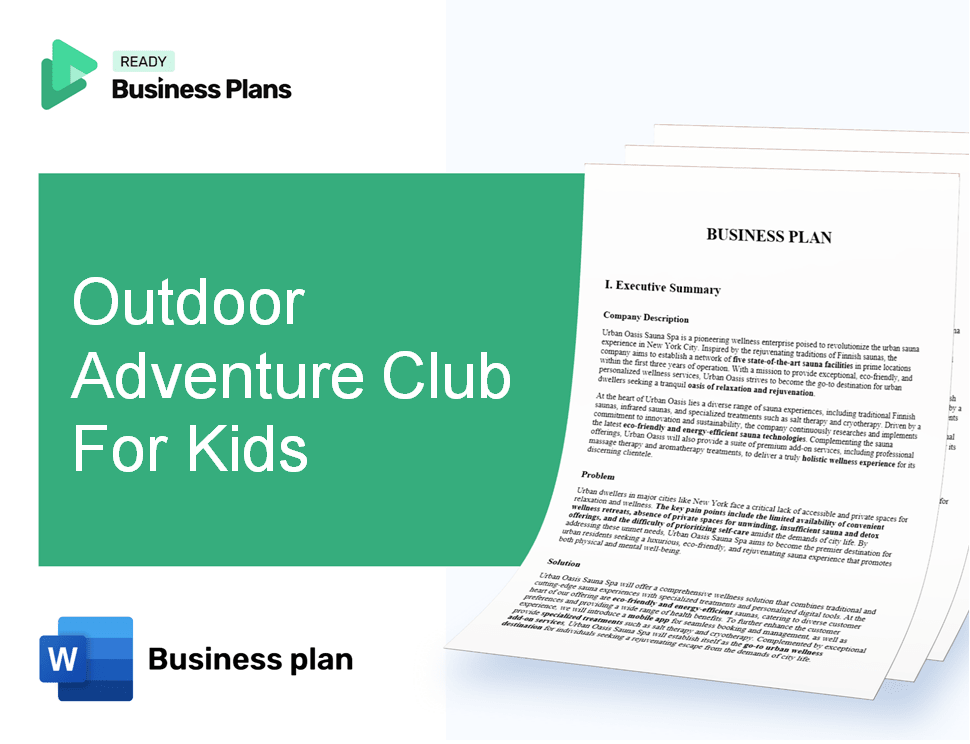 Outdoor Adventure Club For Kids Business Plan ...