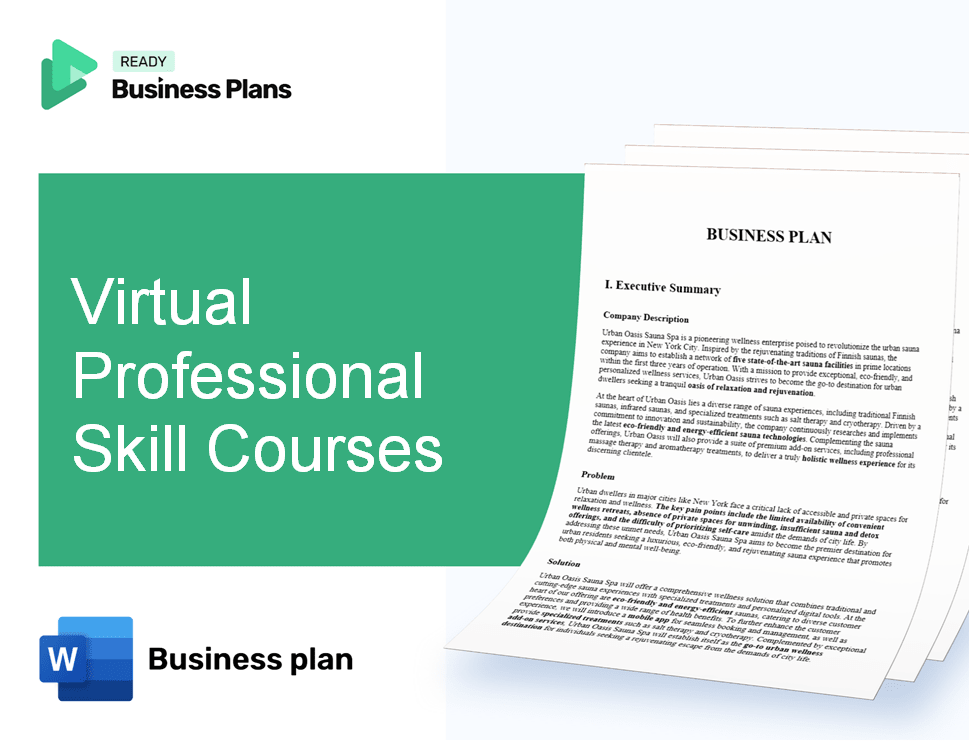 Virtual Professional Skill Courses Business Plan ...