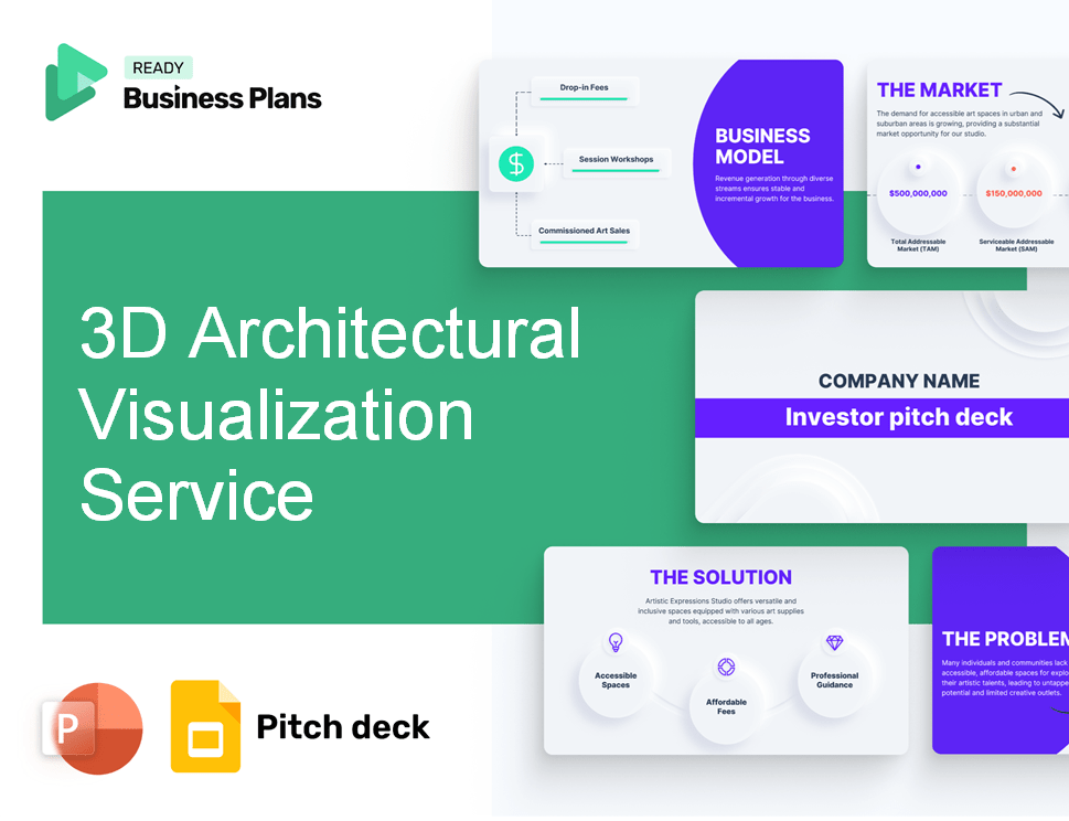 3D Architectural Visualization Service Pitch Deck – ReadyBizPlans.com