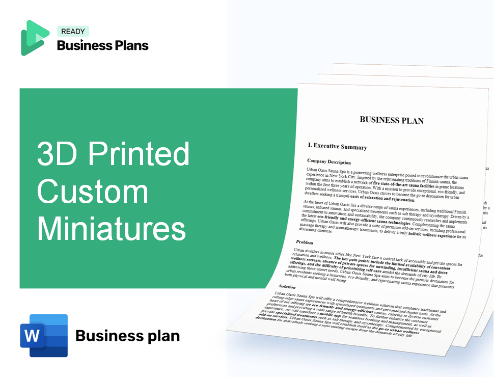 3D Printed Custom Miniatures Business Plan – SampleBusinessPlanTemplate.com