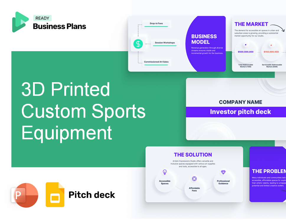 3D Printed Custom Sports Equipment Pitch Deck – ReadyBizPlans.com