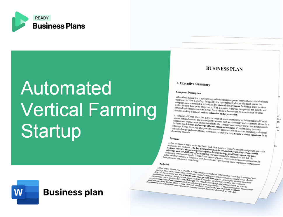 Automated Vertical Farming Startup Business Plan ...