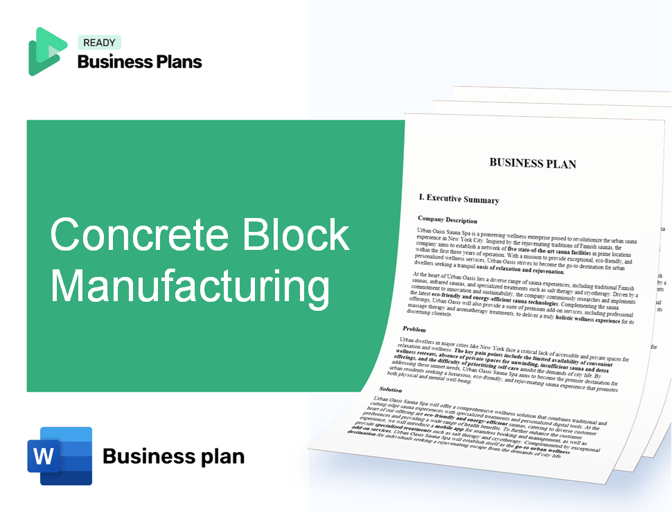 Concrete Block Manufacturing Business Plan – SampleBusinessPlanTemplate.com
