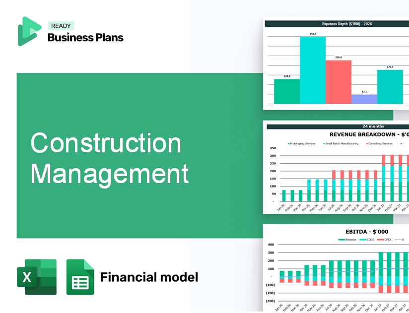 Construction Management Financial Model – ReadyBizPlans.com
