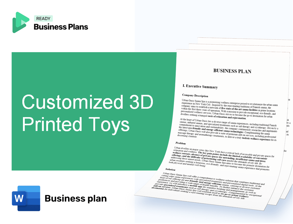 Customized 3D Printed Toys Business Plan – SampleBusinessPlanTemplate.com