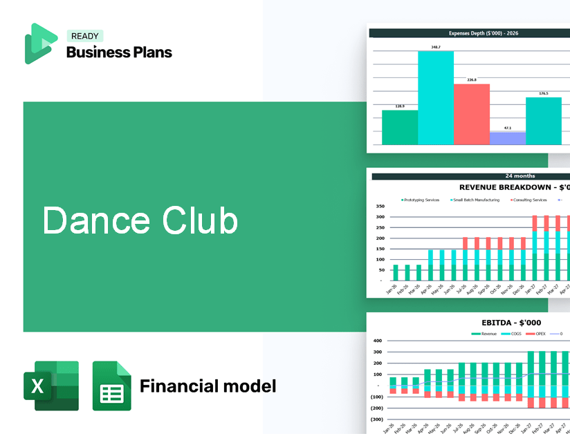 Dance Club Financial Model – ReadyBizPlans.com