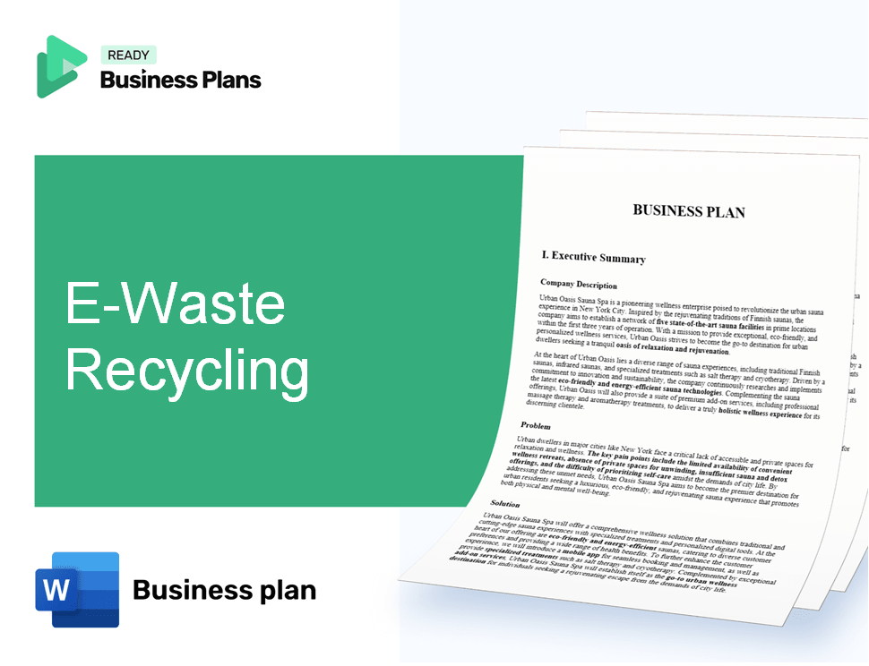 E-Waste Recycling Business Plan – SampleBusinessPlanTemplate.com