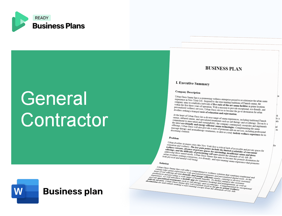 General Contractor Business Plan – SampleBusinessPlanTemplate.com