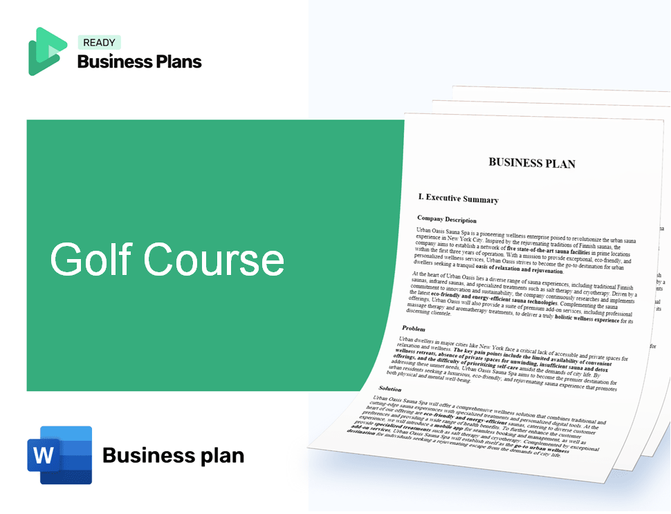 Golf Course Business Plan – SampleBusinessPlanTemplate.com