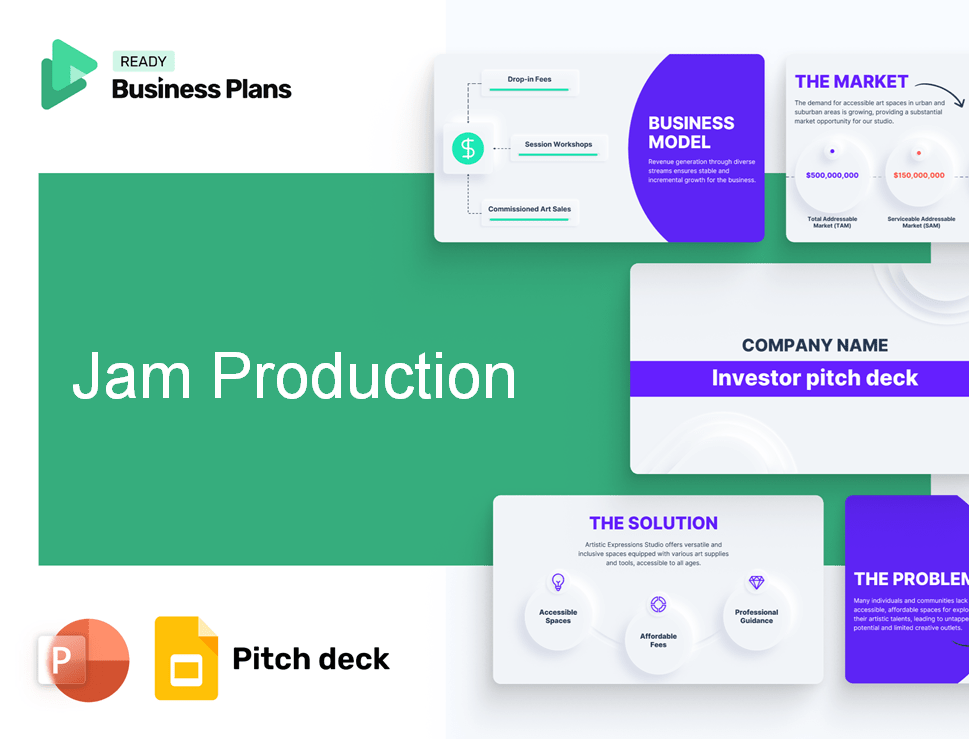 Jam Production Pitch Deck – SampleBusinessPlanTemplate.com