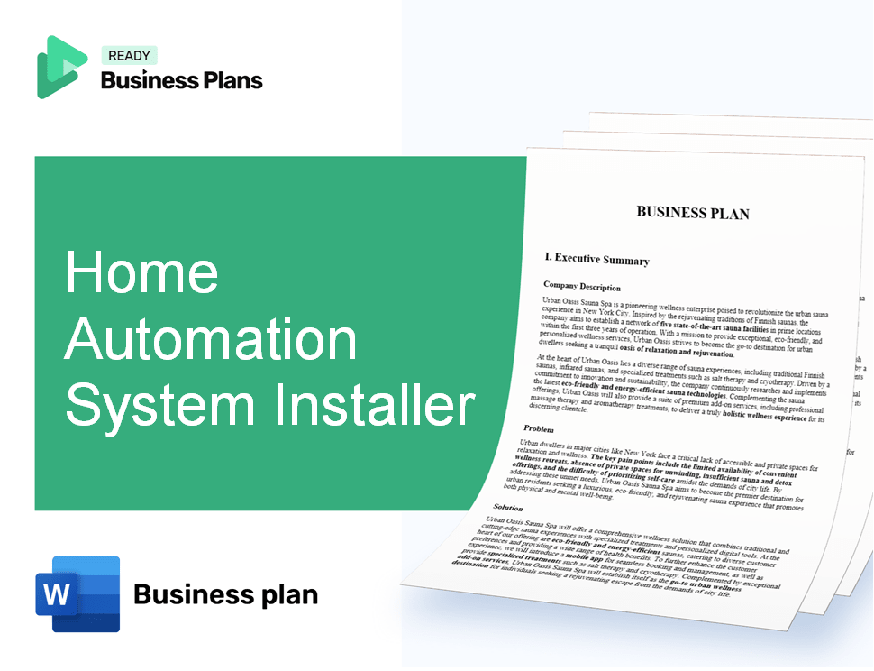 Home Automation System Installer Business Plan – ReadyBizPlans.com