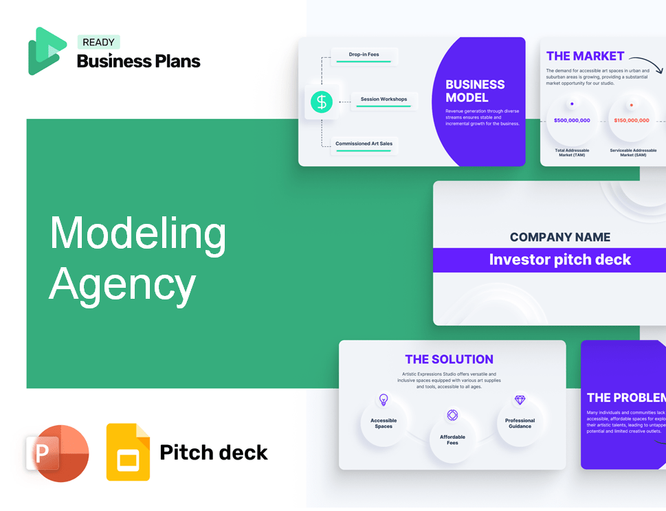 Modeling Agency Pitch Deck – ReadyBizPlans.com