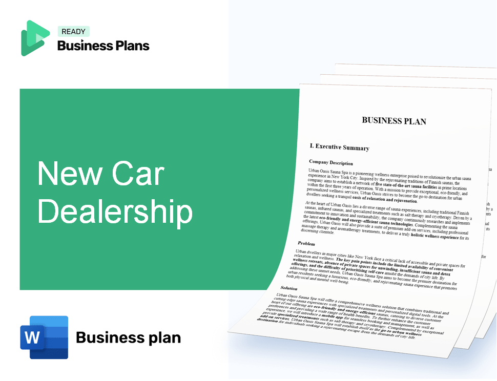 New Car Dealership Business Plan – ReadyBizPlans.com