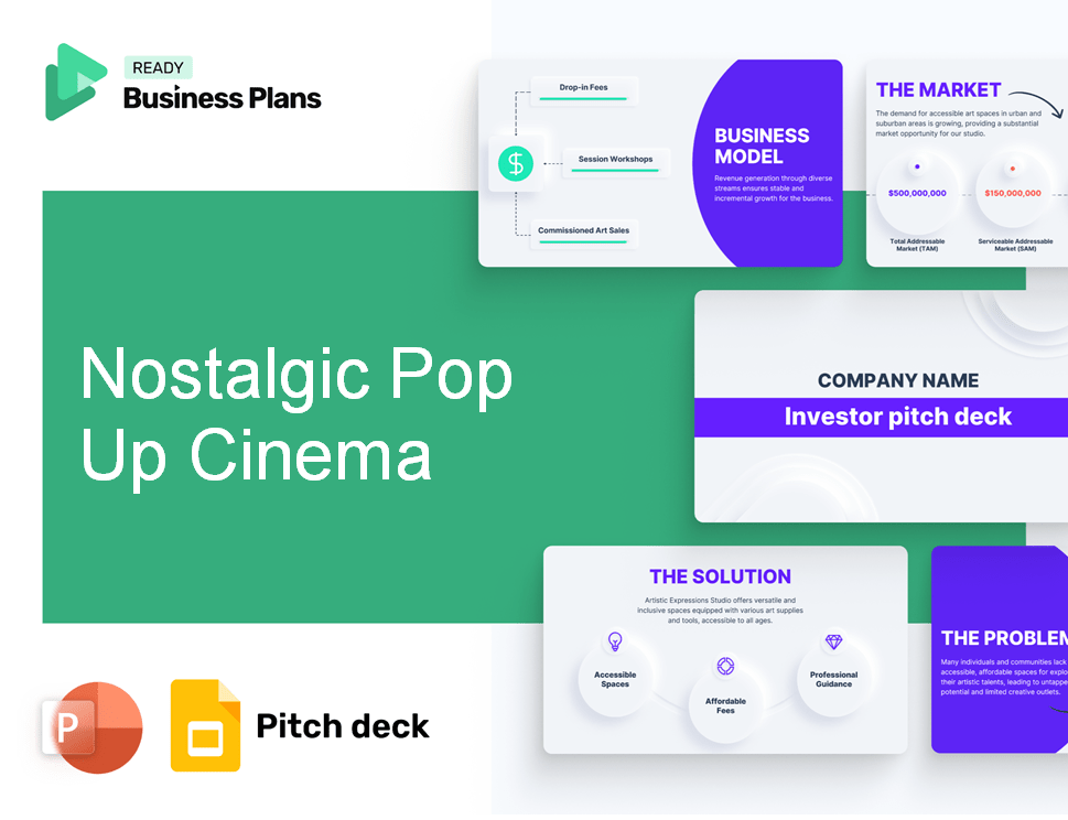 Nostalgic Pop Up Cinema Pitch Deck – SampleBusinessPlanTemplate.com