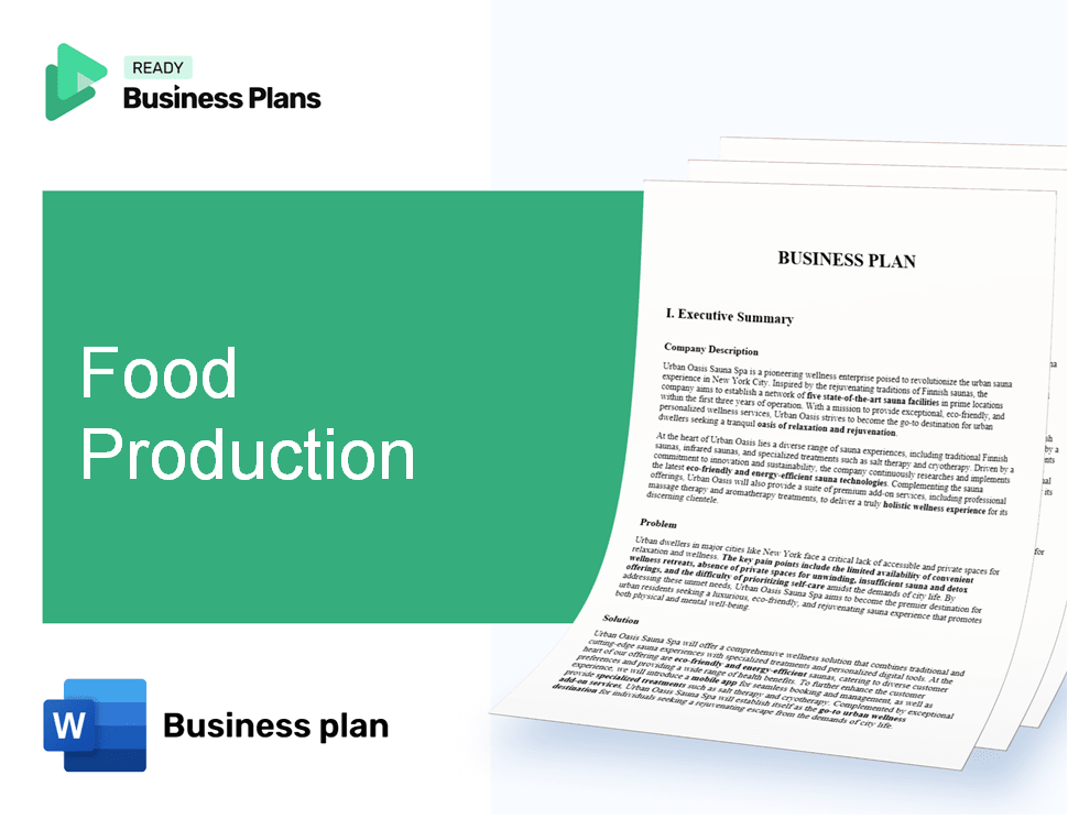 Food Production Business Plan – SampleBusinessPlanTemplate.com