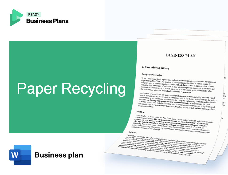 Paper Recycling Business Plan – SampleBusinessPlanTemplate.com