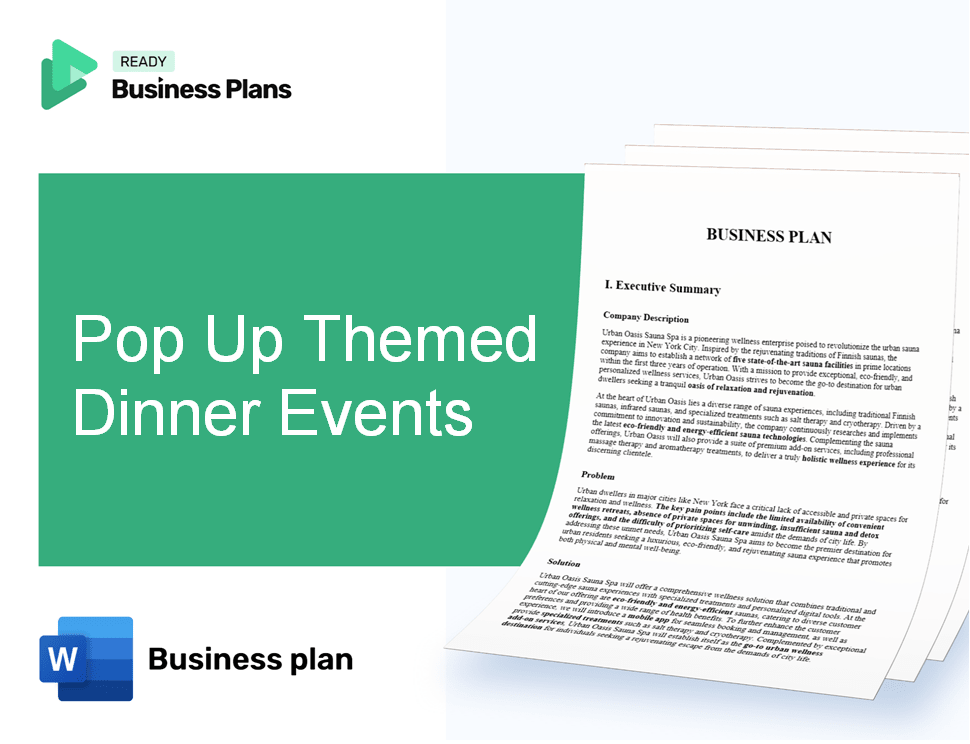 Pop Up Themed Dinner Events Business Plan – SampleBusinessPlanTemplate.com