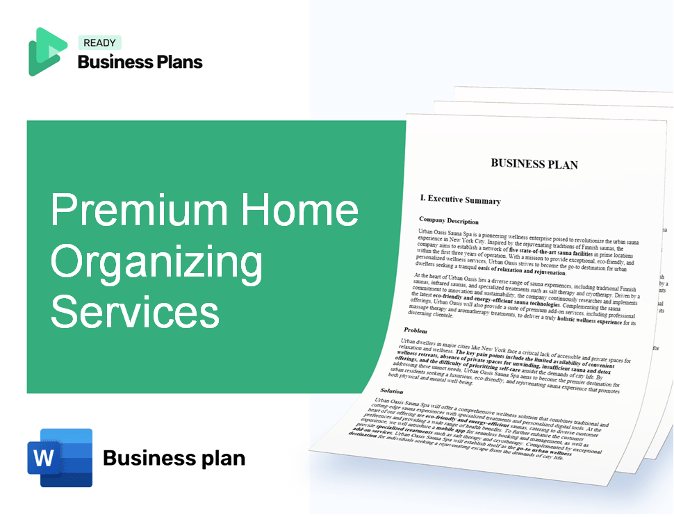 Premium Home Organizing Services Business Plan ...