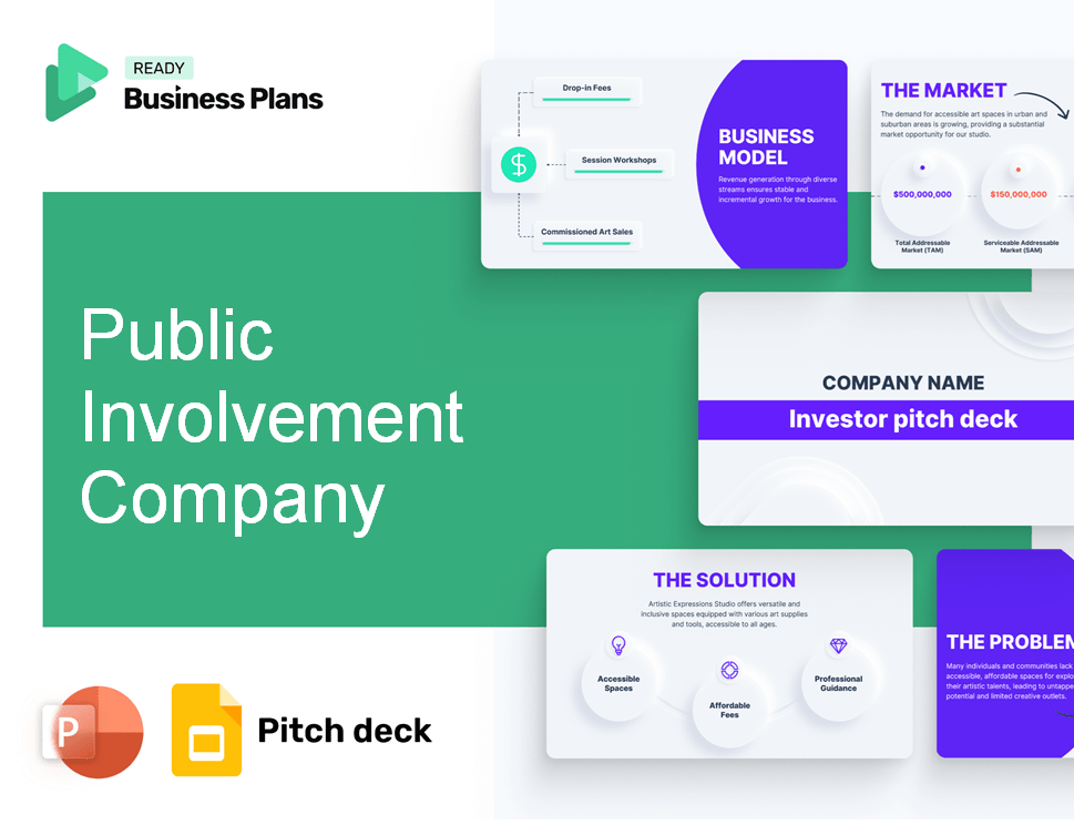 Public Involvement Company Pitch Deck – ReadyBizPlans.com