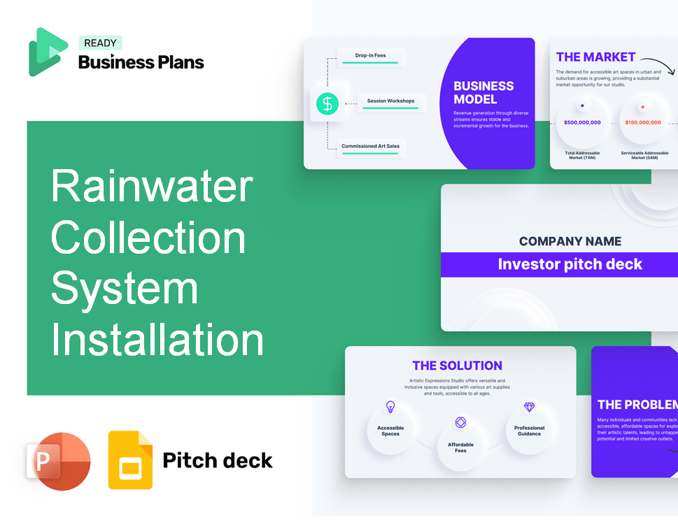 Rainwater Collection System Installation Pitch Deck – ReadyBizPlans.com