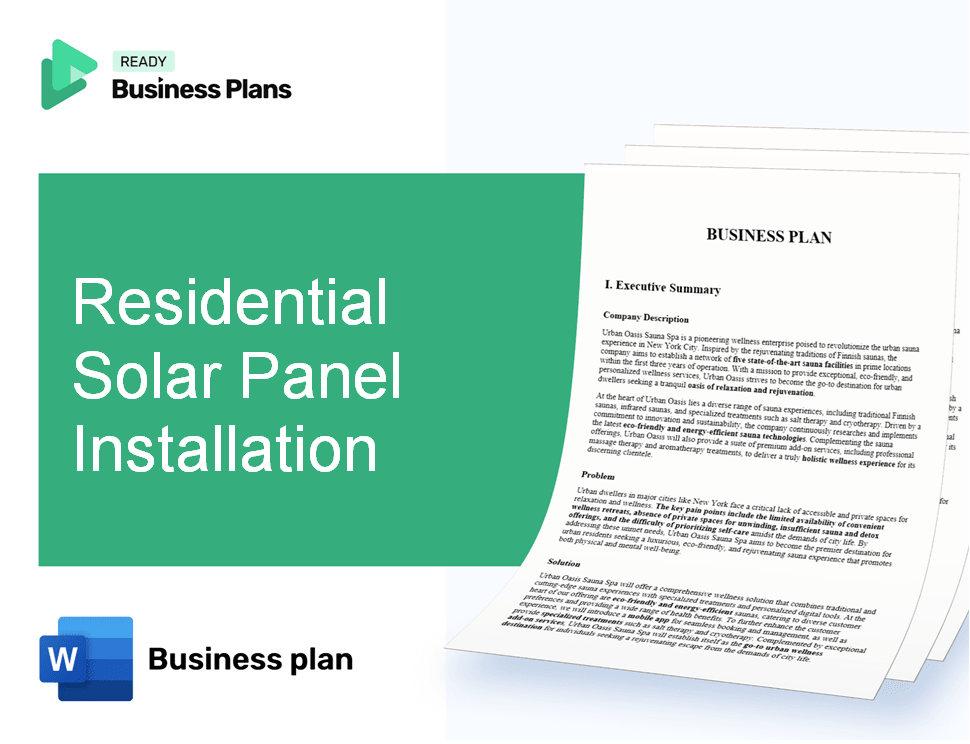 Residential Solar Panel Installation Business Plan ...