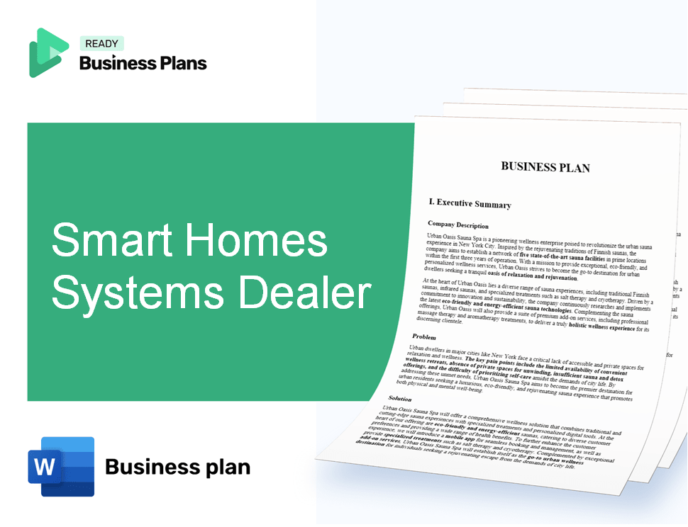 Smart Homes Systems Dealer Business Plan – SampleBusinessPlanTemplate.com