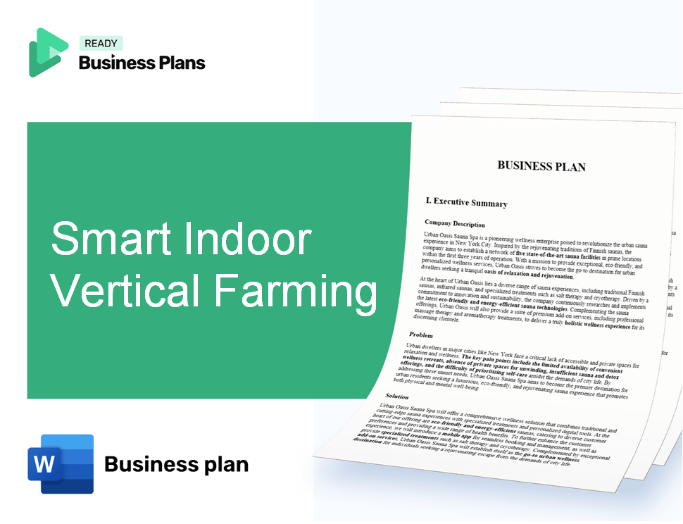 Smart Indoor Vertical Farming Business Plan ...