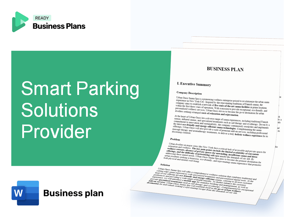 Smart Parking Solutions Provider Business Plan – ReadyBizPlans.com