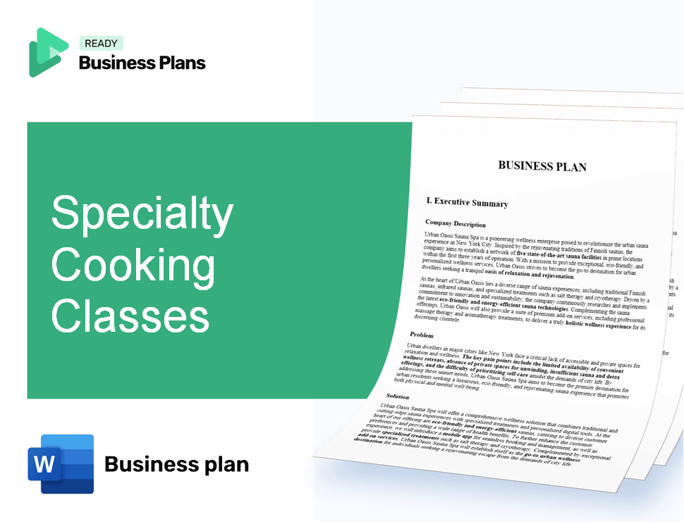 Specialty Cooking Classes Business Plan – SampleBusinessPlanTemplate.com