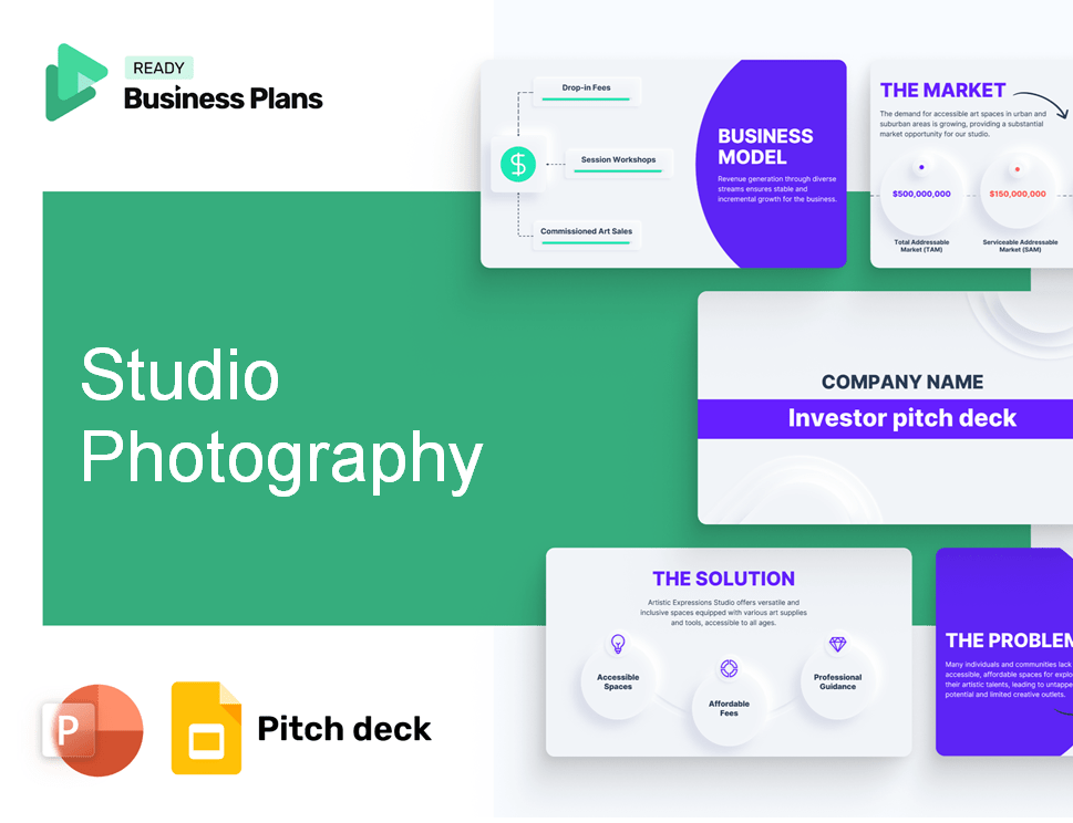 Studio Photography Pitch Deck – SampleBusinessPlanTemplate.com