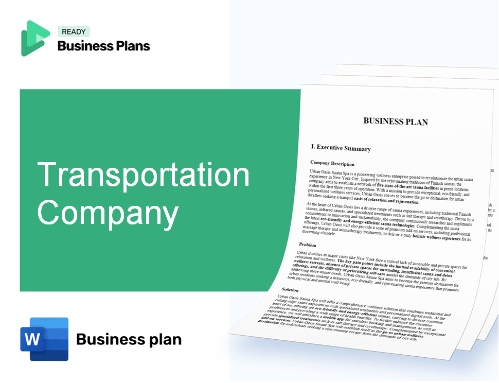 Transportation Company Business Plan – ReadyBizPlans.com