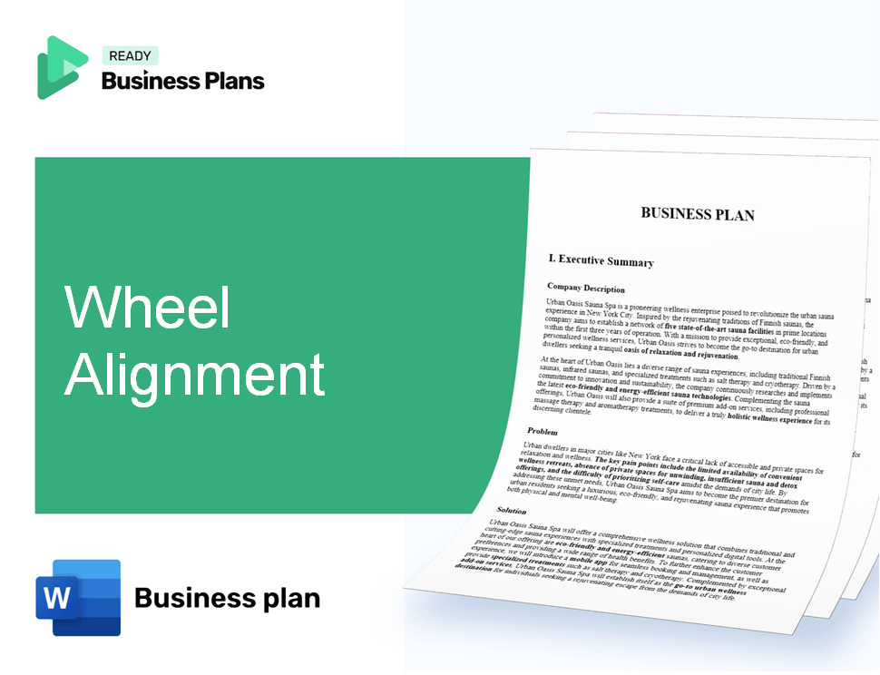 Wheel Alignment Business Plan – SampleBusinessPlanTemplate.com